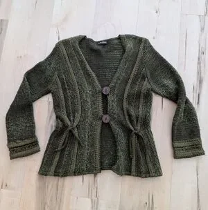 Vintage | Sweaters | Y2k Whimsygoth Fairycore Green Knit Big Button ...